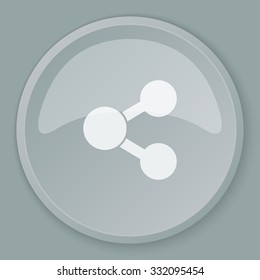 White Share Icon On Black Button Stock Vector (Royalty Free) 443220757