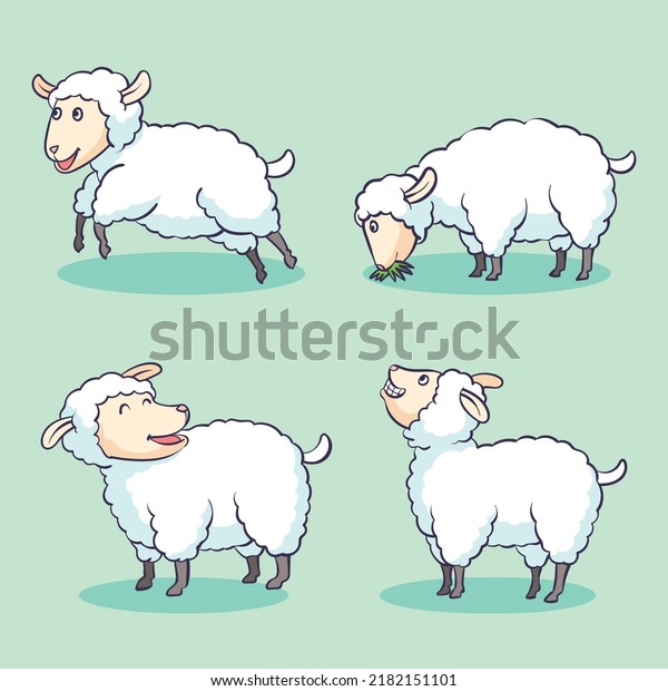 White Sheep Vector Illustration Sheep Looked Stock Vector (Royalty Free ...