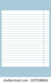 White Sheet Paper Blue Margin On Stock Vector (Royalty Free) 2079188863