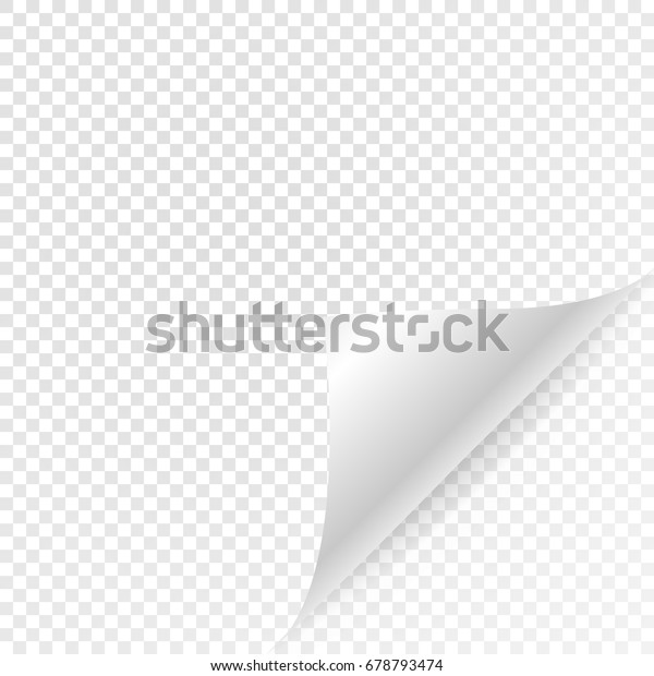 White Sheet Paper Curved Corner Shadow Stock Vector (Royalty Free ...