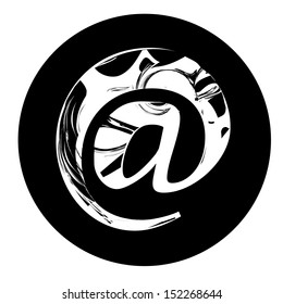 White Sign Style Black Circle White Stock Vector (Royalty Free) 152268644