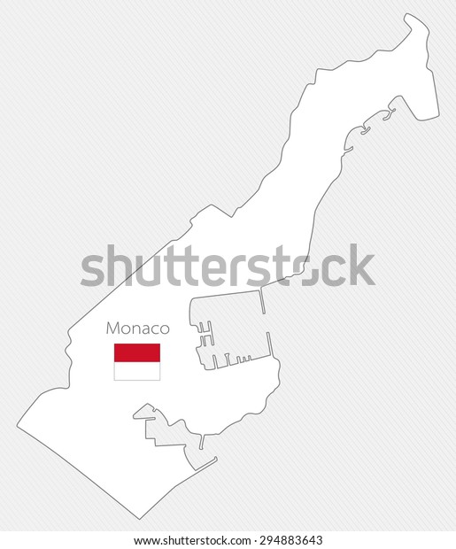 White Silhouette Map Monaco On Gray Stock Vector (Royalty Free ...