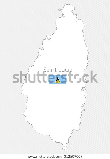 White Silhouette Map Saint Lucia On Stock Vector (Royalty Free ...