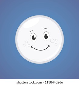 White Simple Smiling Moon Cartoon Character Stock Vector (Royalty Free ...