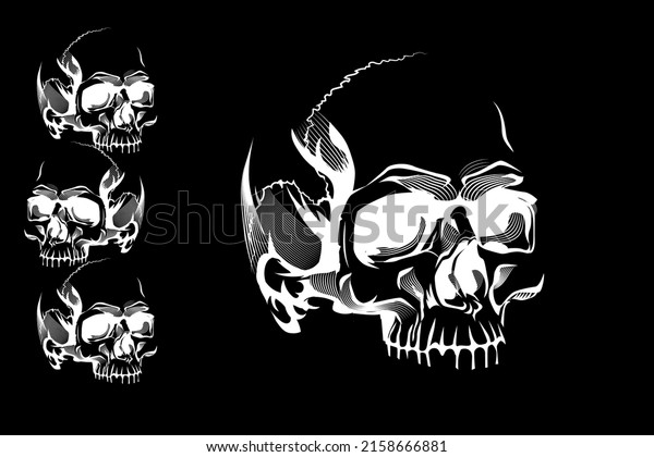 White Skeleton Head Vector Design Stock Vector (Royalty Free ...