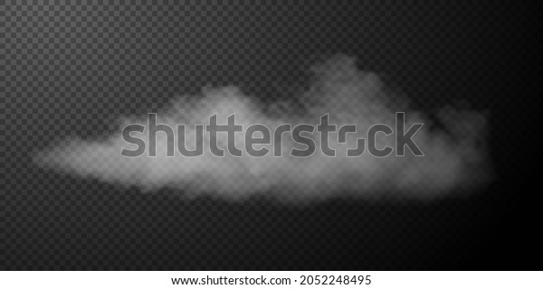 White Smoke Puff Isolated On Transparent Stock Vector (Royalty Free ...