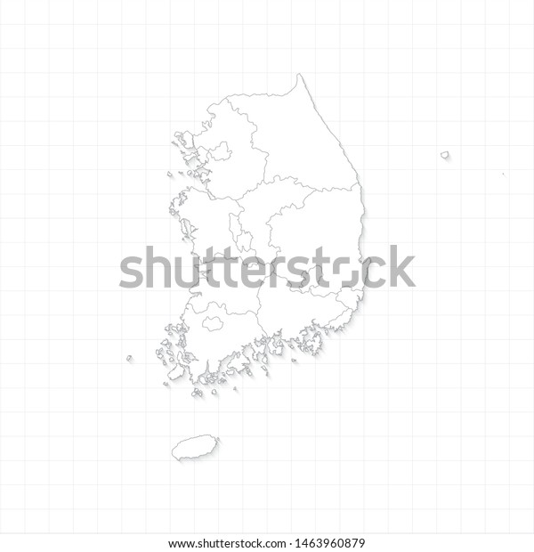 White South Korea Map Grid Vector Stock Vector (Royalty Free ...