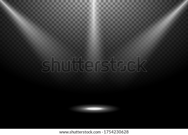 White Spotlights Light Effects Realistic Falling Stock Vector (Royalty ...
