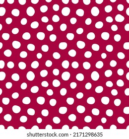 White Spots Seamless Pattern Burgundy Background Stock Vector (Royalty ...