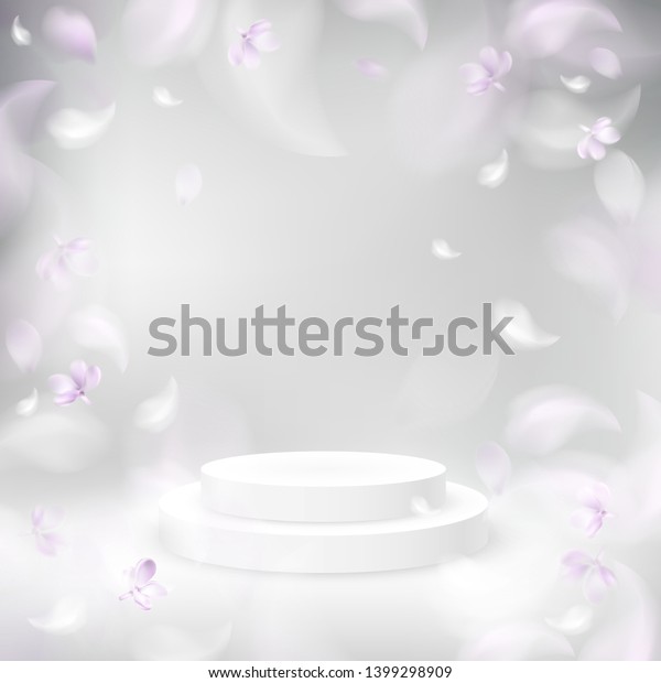 White Spring Background Show Pedestal Blurred Stock Vector (Royalty ...