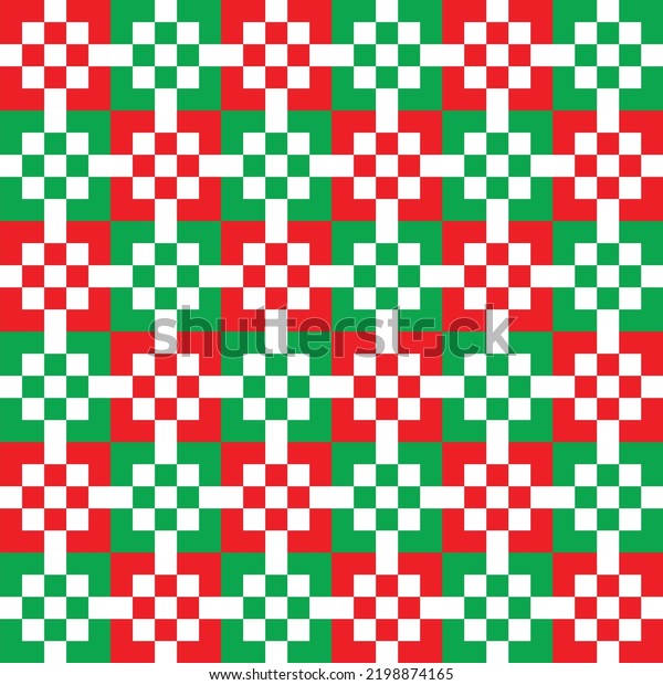 White Square Dot On Red Green Stock Vector (Royalty Free) 2198874165 ...