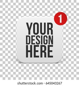 White Square Icon Round Corners Template Stock Vector (Royalty Free ...
