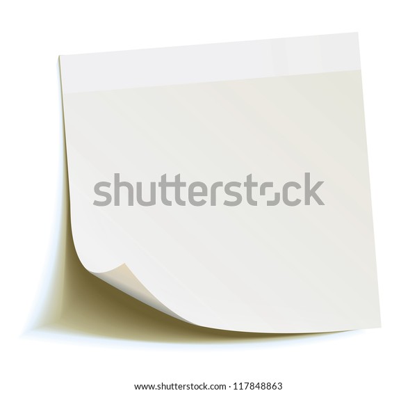 White Stick Note Isolated On White Stock Vector (Royalty Free ...