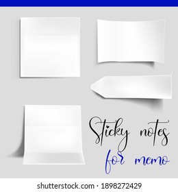 White Stickers Different Shapes Shadow Folded Stock Vector (Royalty ...