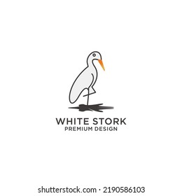 White Stork Logo Design Icon Template Stock Vector (Royalty Free ...