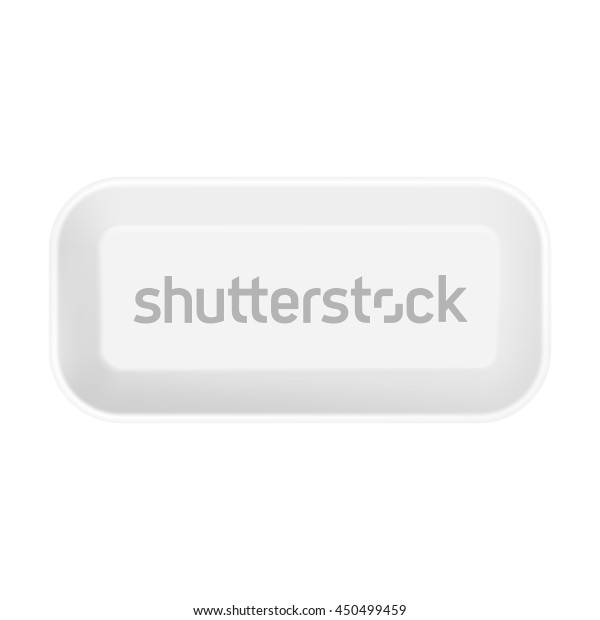 White Styrofoam Food Tray Pack Template Stock Vector (Royalty Free ...
