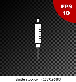 White Syringe Icon Isolated On Transparent Stock Vector (Royalty Free ...