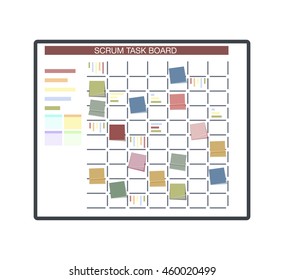 White Task Board Hanging Team Room Stock Vector (Royalty Free ...