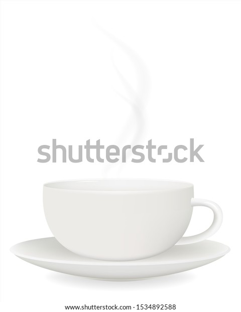 White Tea Cup Smoke Graphic Vector Stock Vector (Royalty Free ...