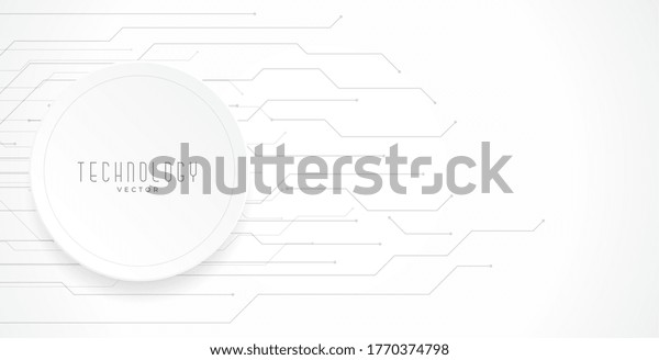 White Technology Circuit Lines Diagram Background Stock Vector (Royalty ...