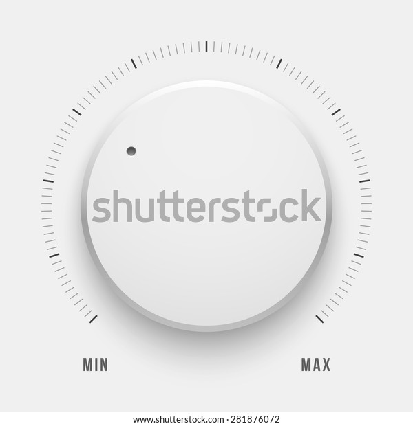 White Technology Music Button Volume Knob Stock Vector (Royalty Free ...