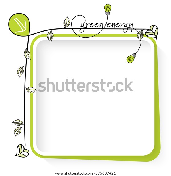 White Text Box Leaves Words Green Stock Vector (Royalty Free) 575637421 ...