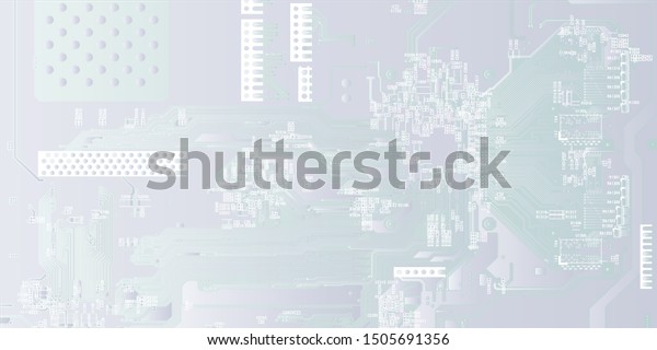 White Texture Background Printed Circuit Board Stock Vector (Royalty ...