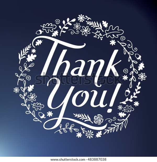 White Thank You Handwritten Script Vector Stock Vector (Royalty Free ...
