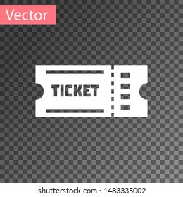 White Ticket Icon Isolated On Transparent Stock Vector (Royalty Free ...