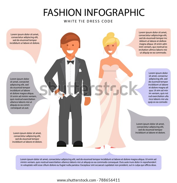 White Tie Dress Code Infographic Man Stock Vector (Royalty Free ...
