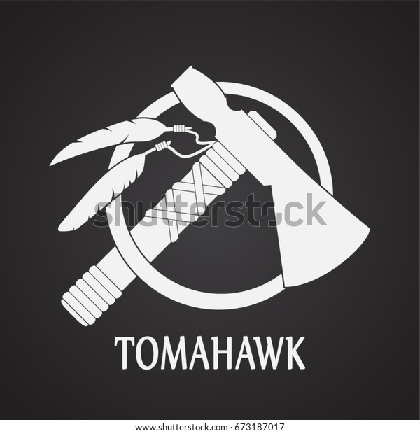 White Tomahawk Axe Symbol Circle: vector de stock (libre de regalías ...