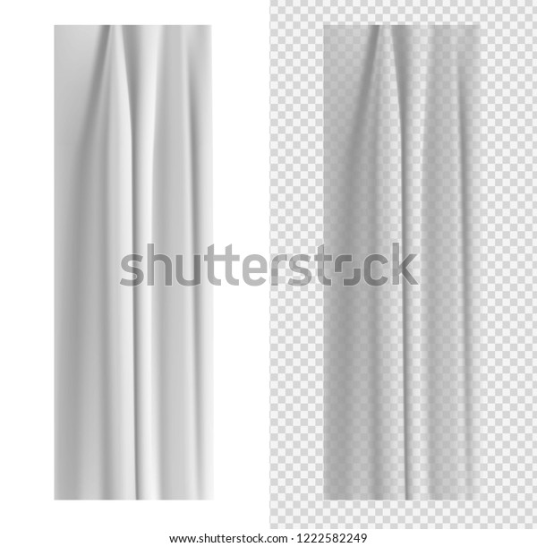 White Transparent Curtains Texture Stock Vector (Royalty Free) 1222582249