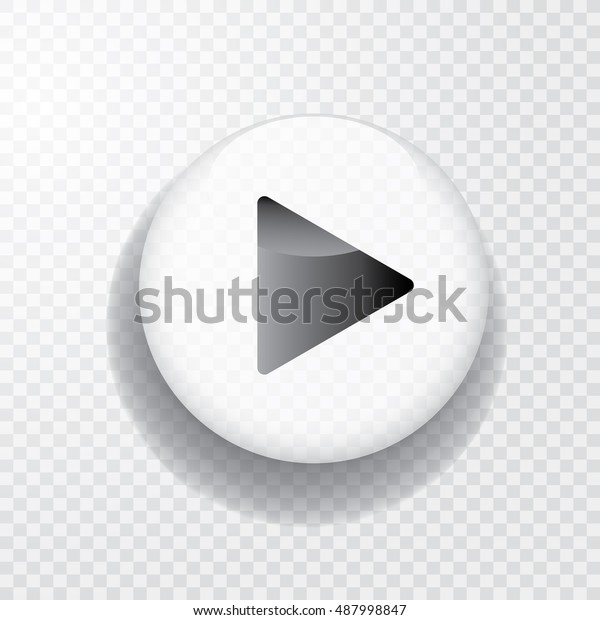 White Transparent Play Button Shadow Vector Stock Vector (Royalty Free ...