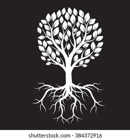 White Tree Roots Vector Illustration Stock Vector (Royalty Free ...