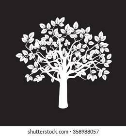 White Tree Vector Illustration Stock Vector (Royalty Free) 358988057 ...