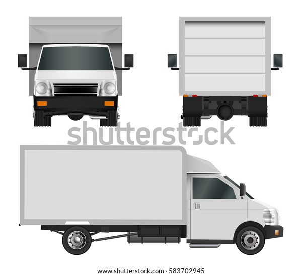 White Truck Template Cargo Van Vector Stock Vector (Royalty Free ...