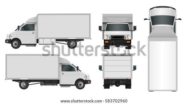 White Truck Template Cargo Van Vector Stock Vector (Royalty Free ...