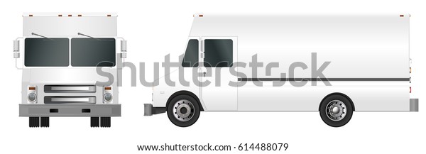 White Truck Template Cargo Van Vector: vector de stock (libre de ...