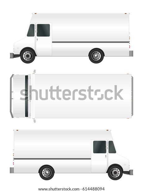 White Truck Template Cargo Van Vector Stock Vector (Royalty Free ...
