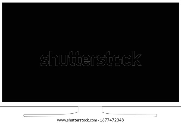 White Tv Vector Black Background Stock Vector (Royalty Free) 1677472348 ...