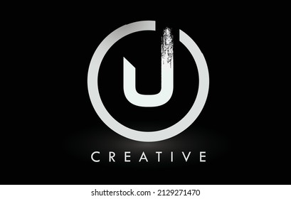 White U Brush Letter Logo Design Stock Vector (Royalty Free) 2129271470 ...