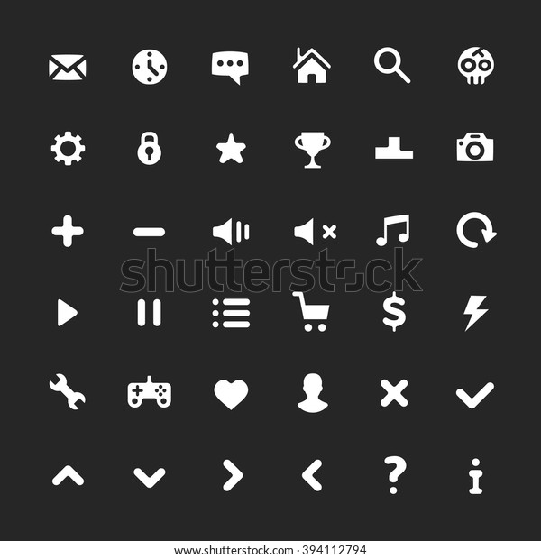White Ui Icons Set Isolated On Stock Vector (Royalty Free) 394112794 ...