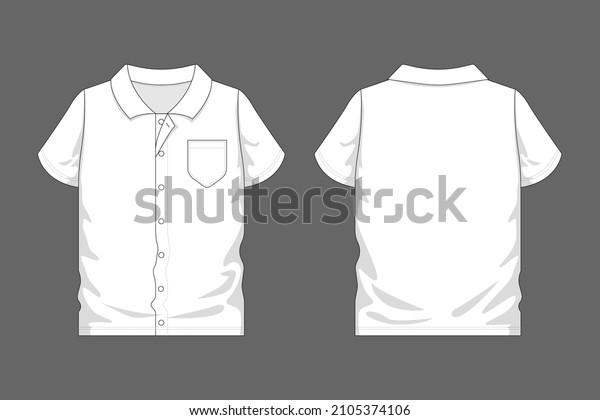 White Uniform Blank Flat Mockup Template Stock Vector (Royalty Free ...
