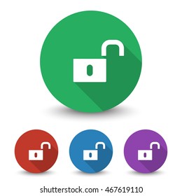 White Unlock Icon Different Colors Set Stock Vector (Royalty Free ...
