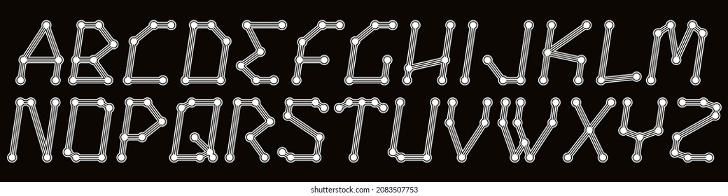 White Vector Alphabet On Black Background Stock Vector (Royalty Free ...