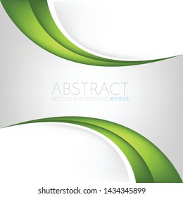 Green Curve Line Vector Background White Stock Vector (Royalty Free ...