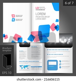 White Vector Brochure Template Design Blue Stock Vector (Royalty Free ...