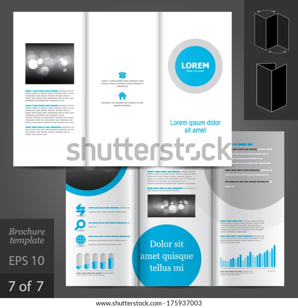White Vector Brochure Template Design Blue Stock Vector (Royalty Free ...