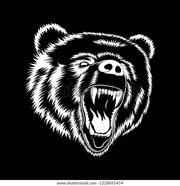 White Vector Image Evil Bear On Stock Vector (Royalty Free) 1228065454 ...