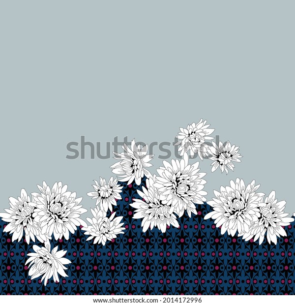 White Vector Stock Flowers Border Pattern Stock Vector (Royalty Free ...